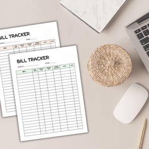 Monthly Bill Tracker, Expense Tracker, Bill Payment Tracker, Bill ...
