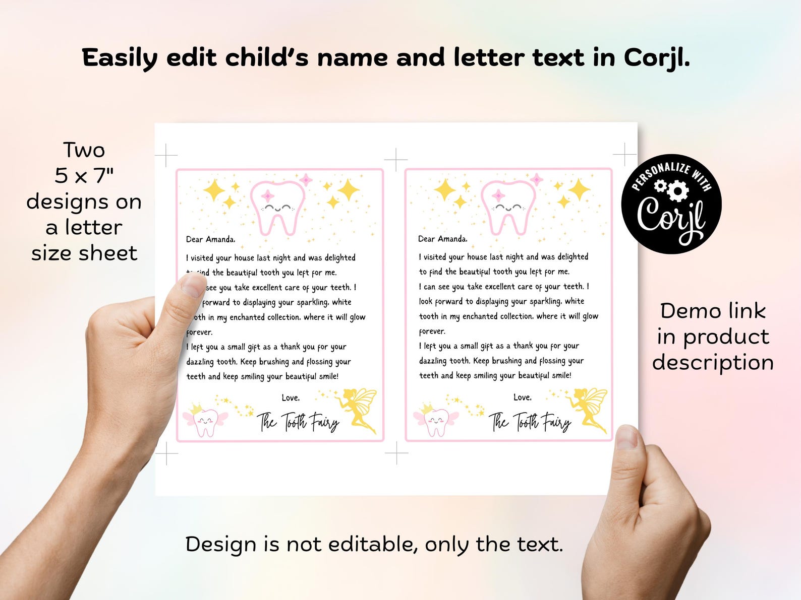 Editable Tooth Fairy Letter, Tooth Fairy Note, Tooth Fairy Receipt ...