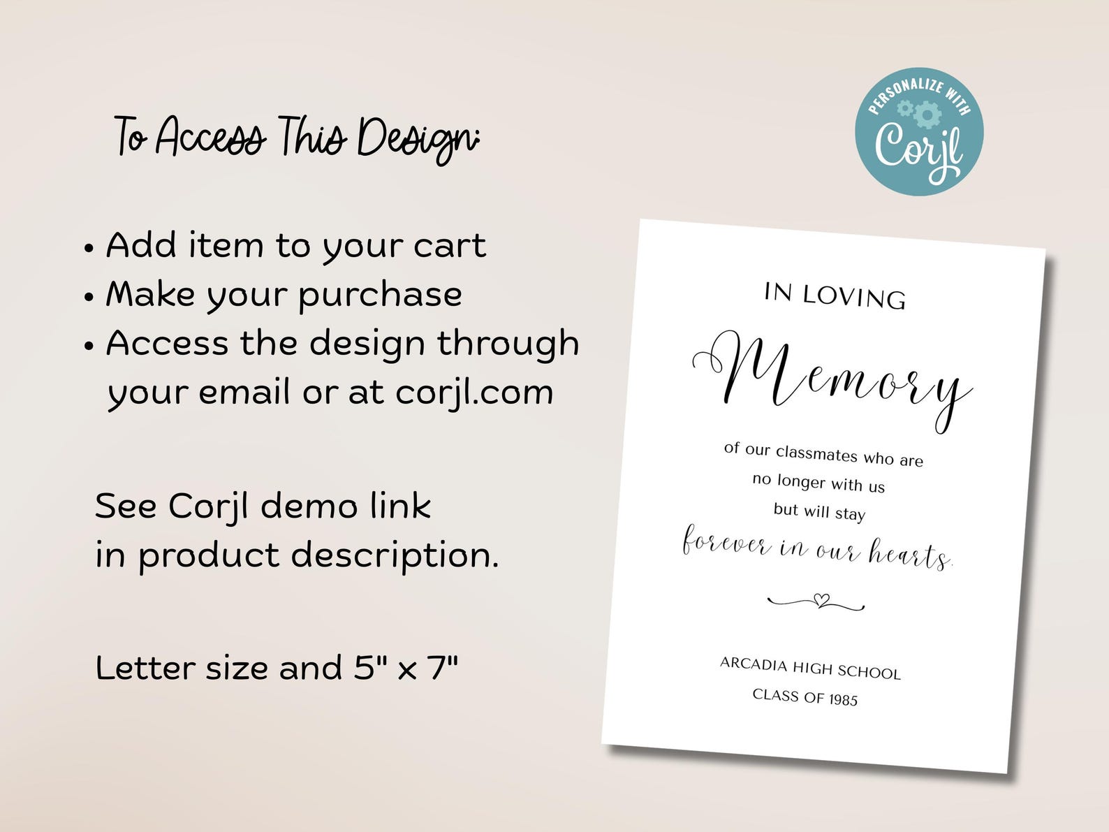 Editable Class Reunion Memorial Sign, Memory Table Sign, in Loving ...