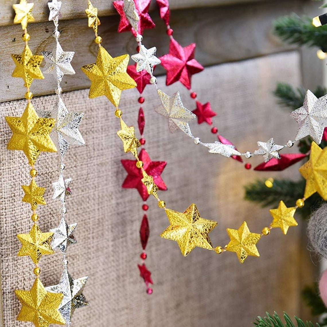 Stars Pearls Beads String Garland for Christmas, Valentine, Exhibition ...