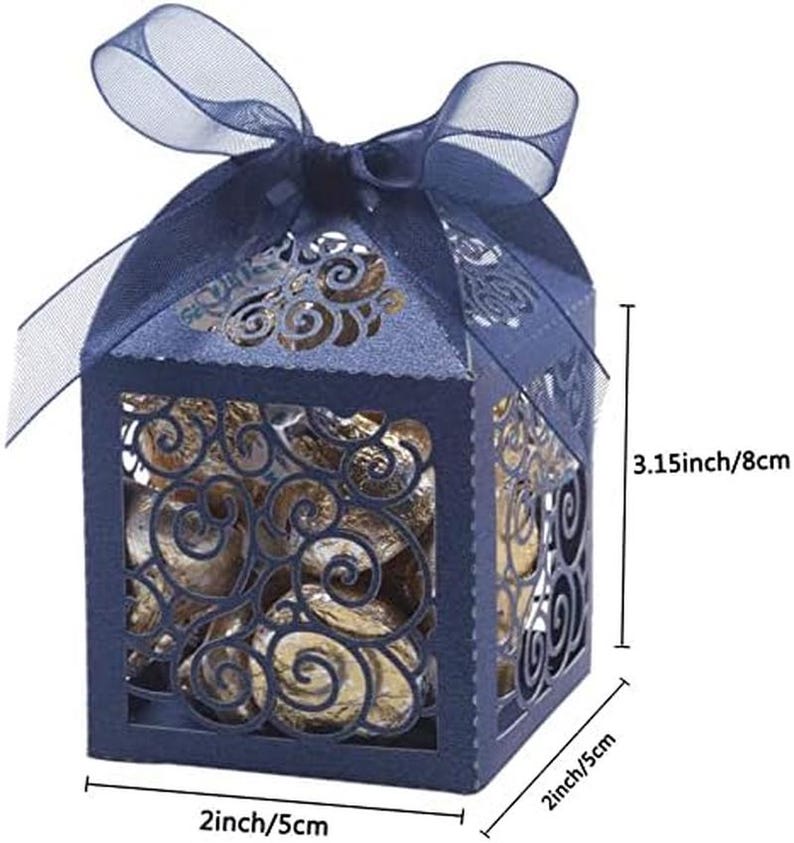 100 Pack Wedding Favor Boxes Laser Cut Boxes Party Favor Box Small Gift ...