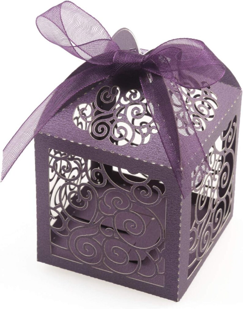 100 Pack Wedding Favor Boxes Laser Cut Boxes Party Favor Box Small Gift ...