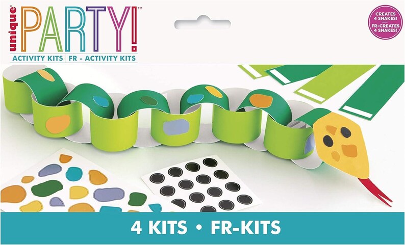 Snake DIY Paper Chain Craft Kit pack of 4 Fun & Easy-to-make Activity ...