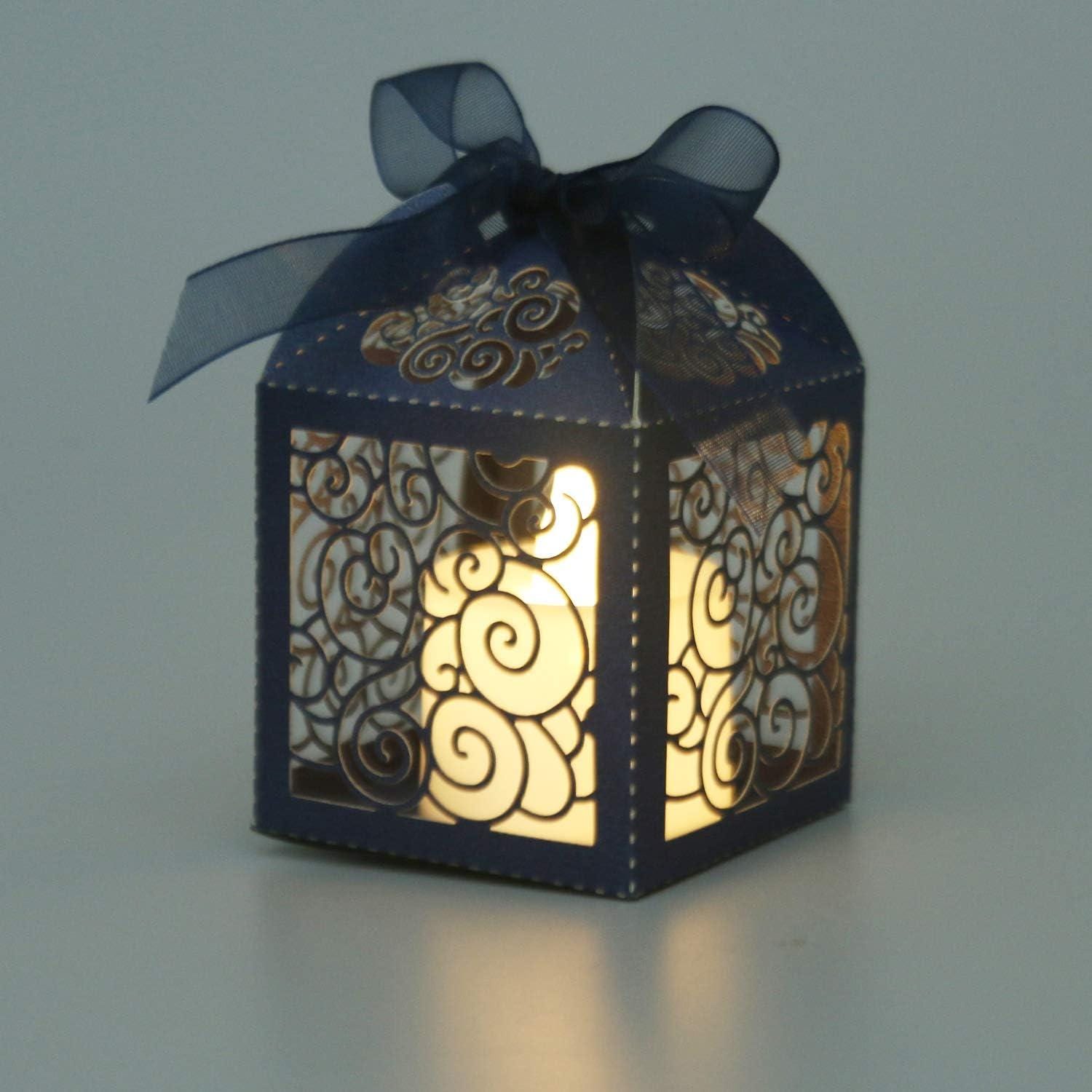 100 Pack Wedding Favor Boxes Laser Cut Boxes Party Favor Box Small Gift ...