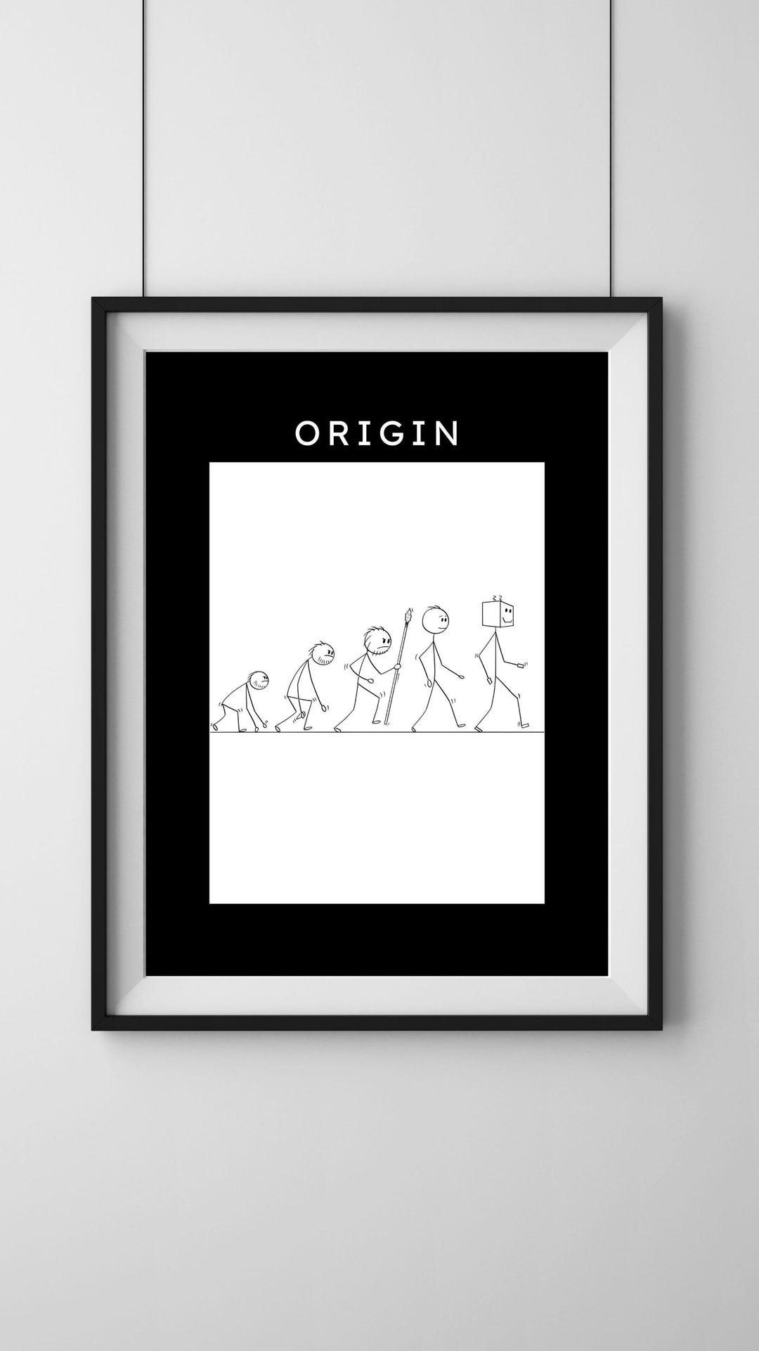 Minimalist Digital Art Print | Human Progress Wall Decor Evolution of ...