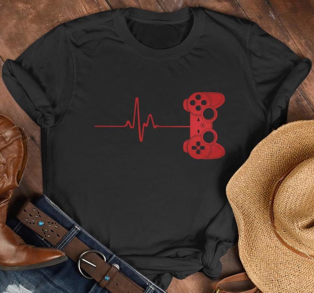 Gamer Shirt, Video Game Controller Heartbeat T-shirt, Gaming Lovers ...