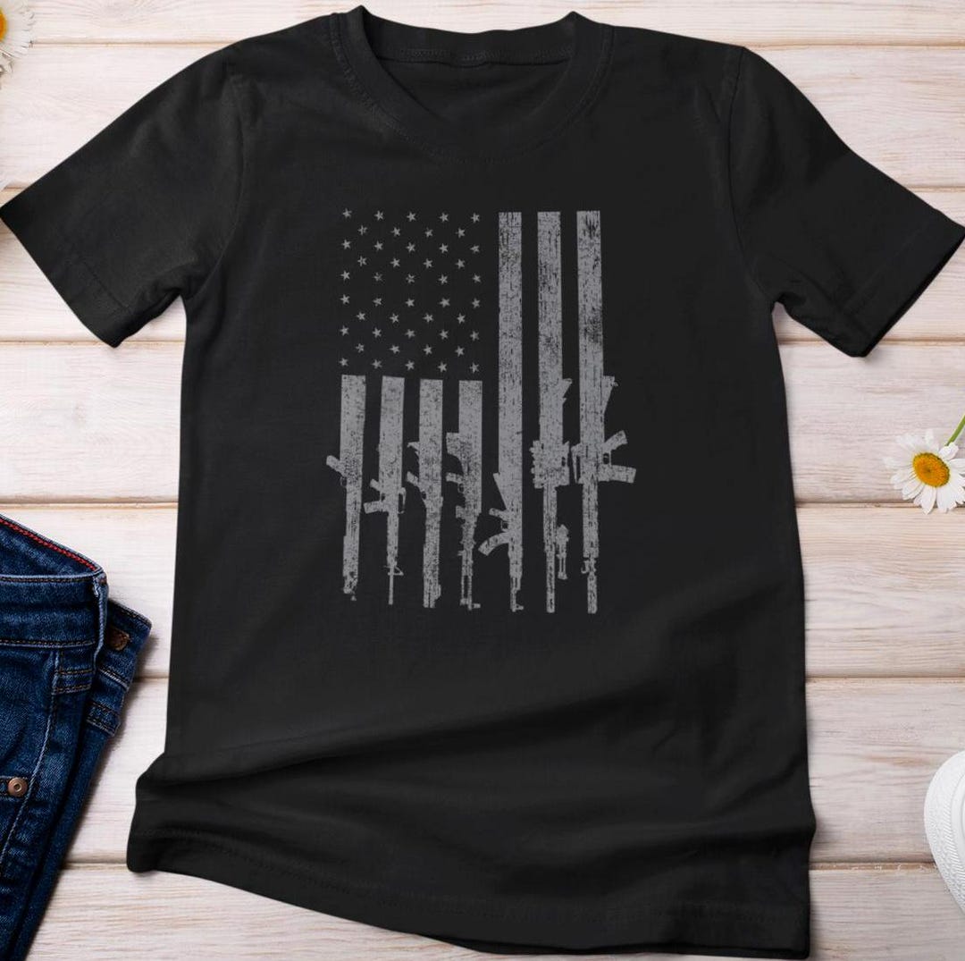 American Flag Guns Tee, Guns Owner Outfit, Guns Lovers Women Men Dad ...
