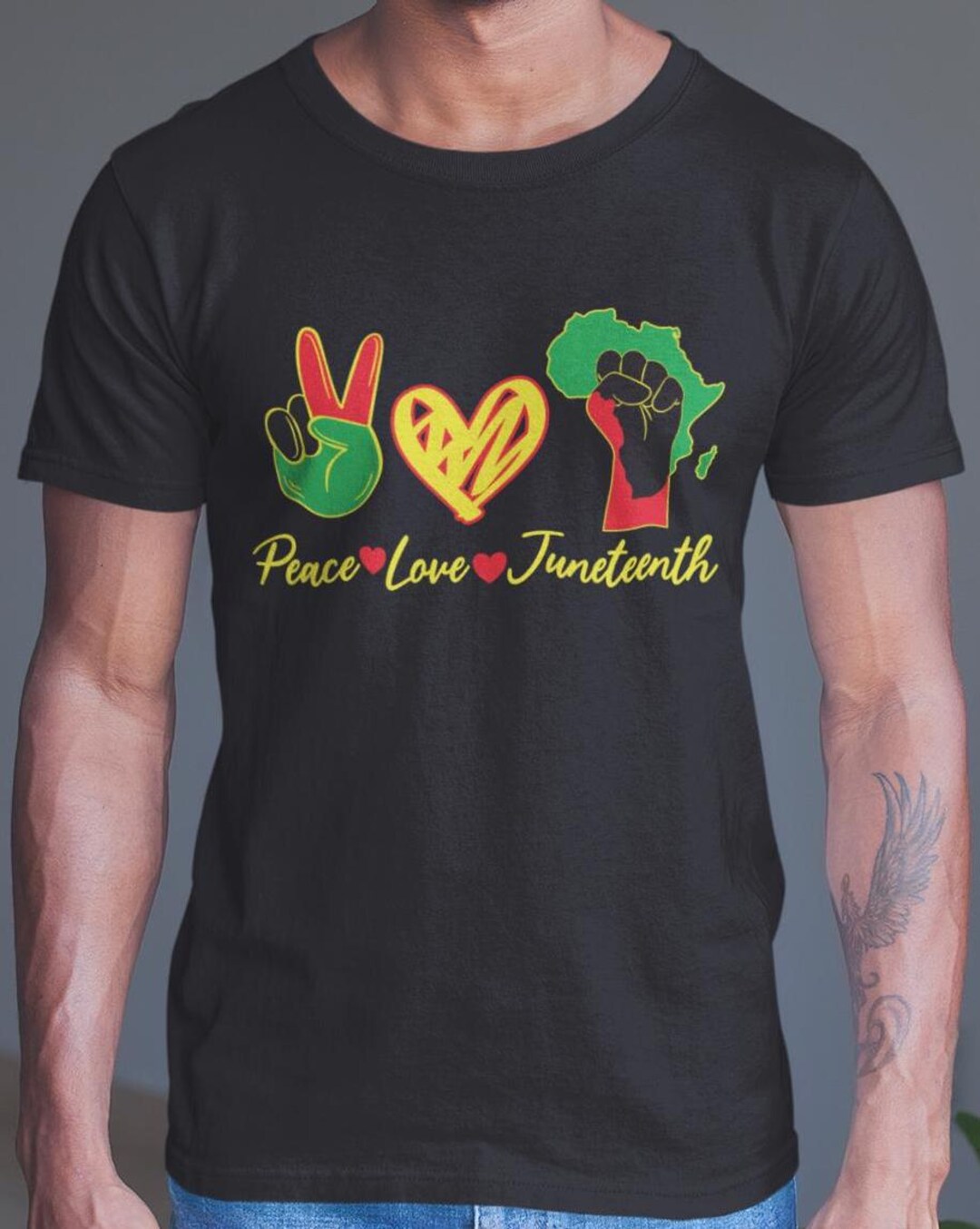 Juneteenth Shirt, Peace Love Juneteenth T-shirt, African Map With ...