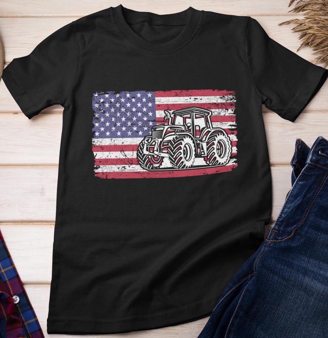 Farming Shirt, American Flag Farming Shirt, Farming Shirt for Women Men ...
