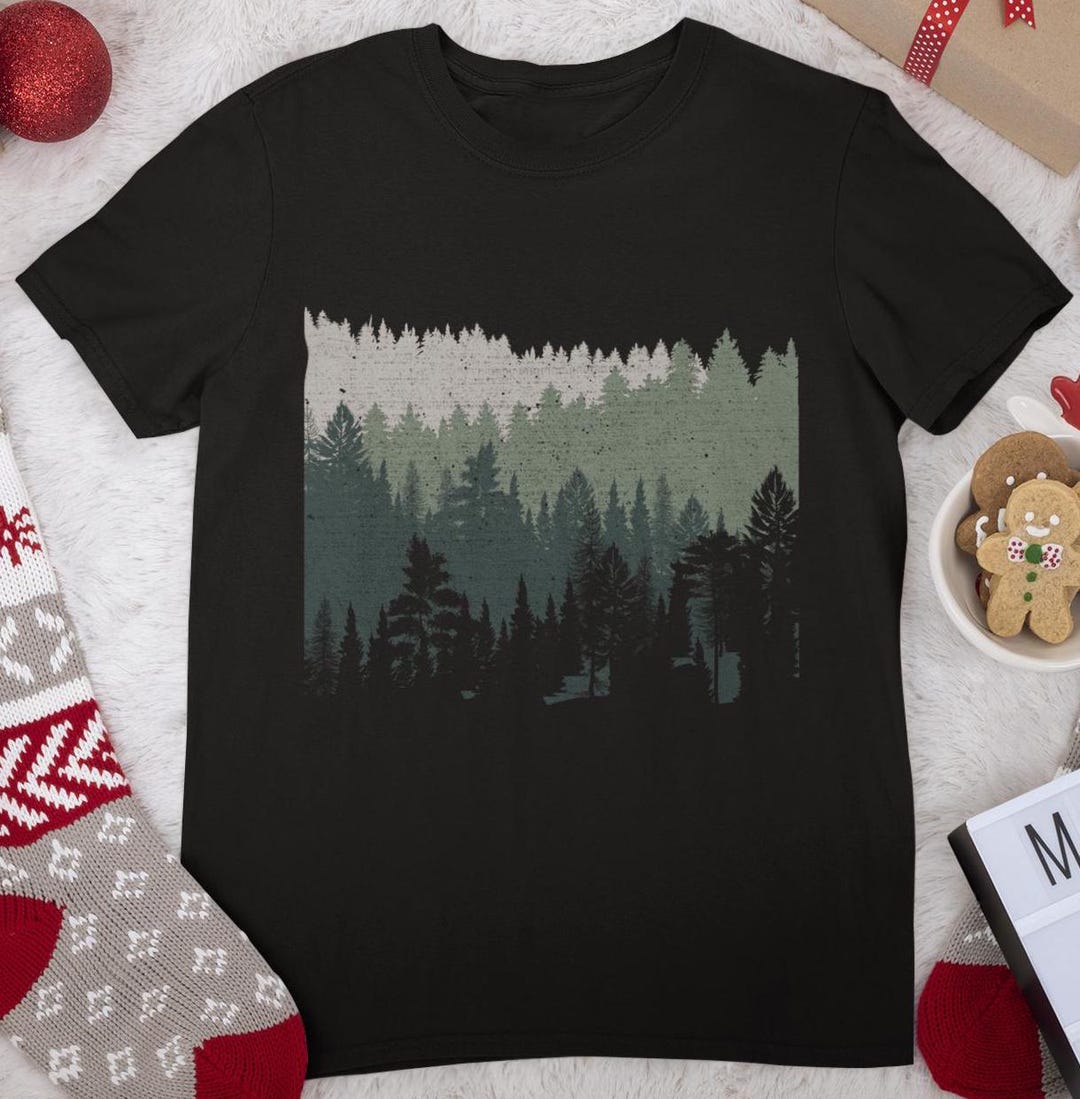 Nature Shirt, Forest Trees Wildlife Lovers T-shirt, Hiking Camping ...