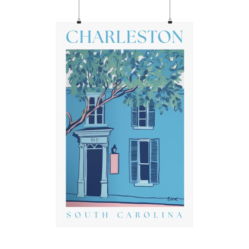 Digital Charleston Poster, Mid-century Modern Matte Vertical Art Decor ...