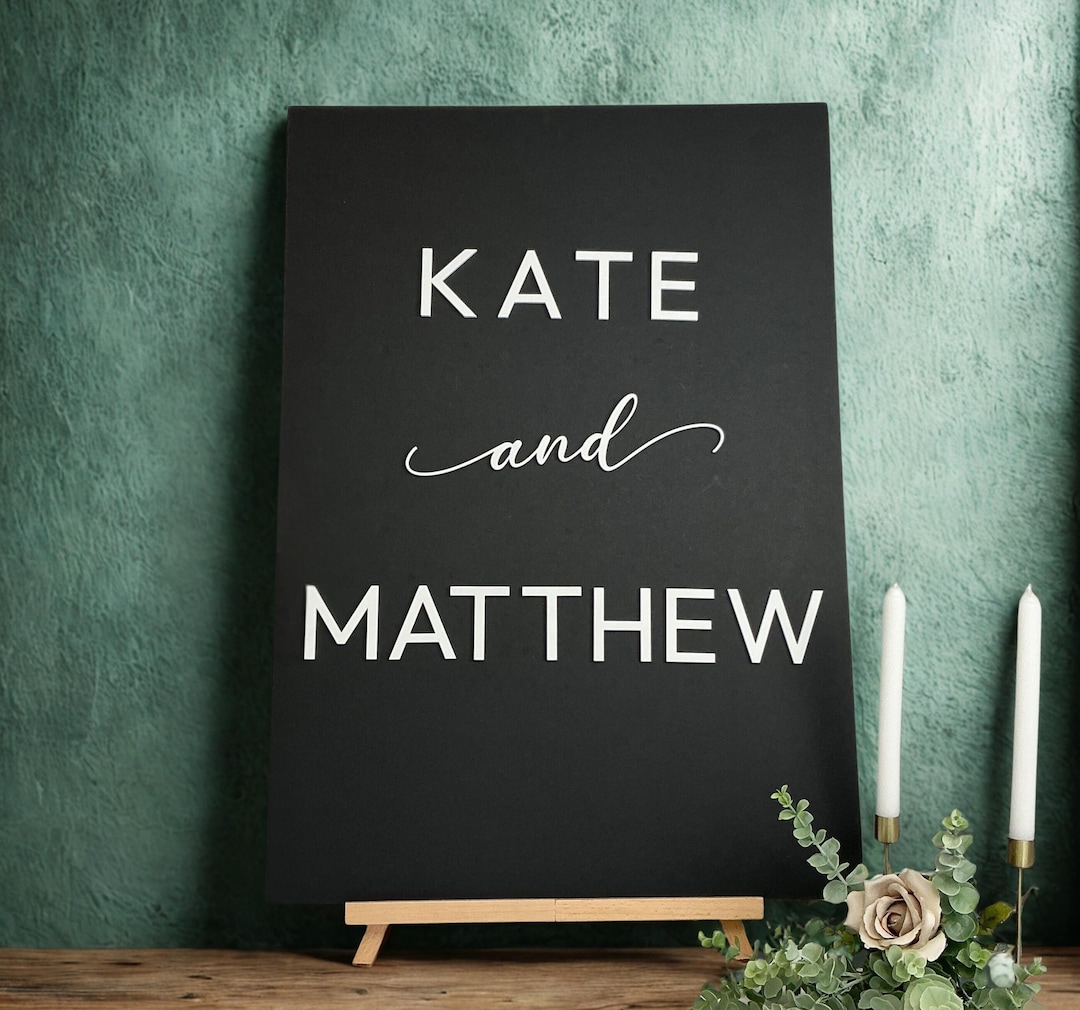 Personalised Names for Wedding or Engagement Decor- 3D Printed Signage ...