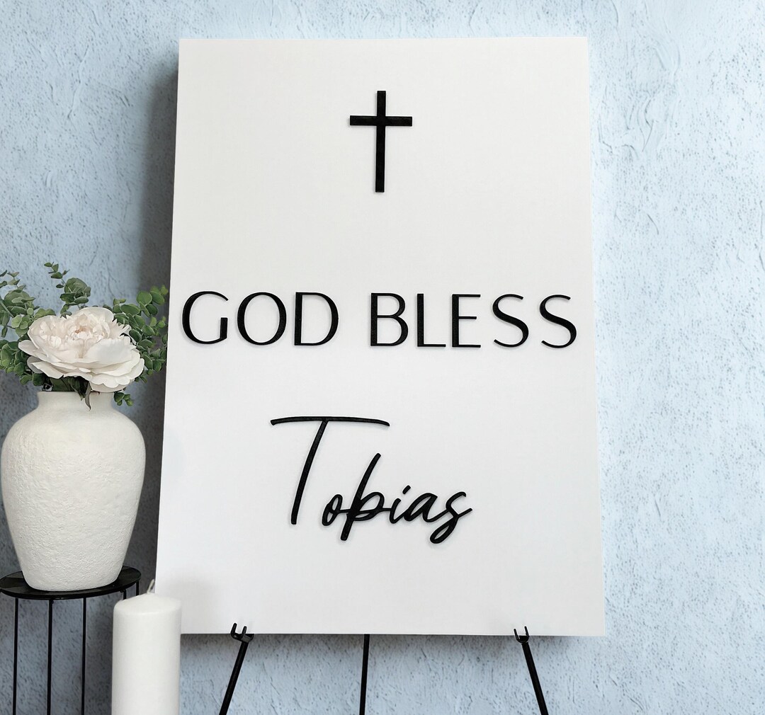 Baptism Christening Lettering for Backdrops: 3D Printed "god Bless Name ...