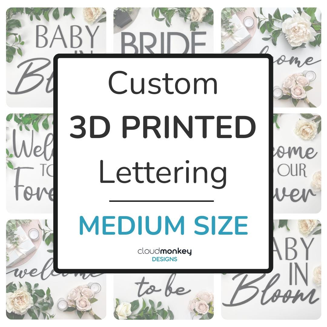 MEDIUM Custom 3D Lettering for Signage 3D Printed Eco-friendly Decor - Etsy