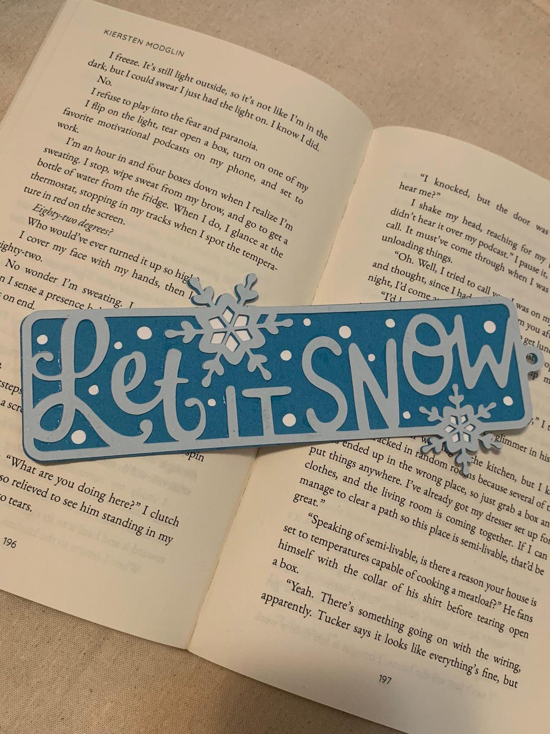 Let It Snow, Bookmark, Layered Cardstock Bookmark, Cute Bookmark ...