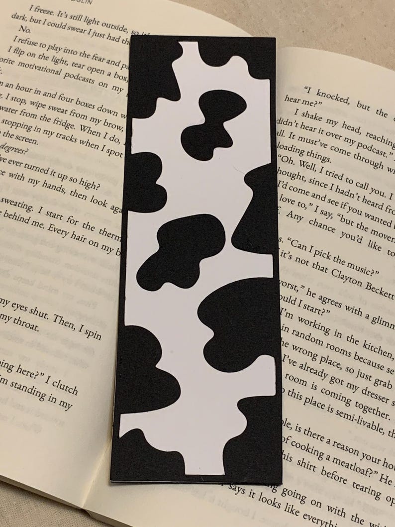 Cow Print Bookmark, Layered Cardstock Bookmark, Cute Bookmark, Book ...
