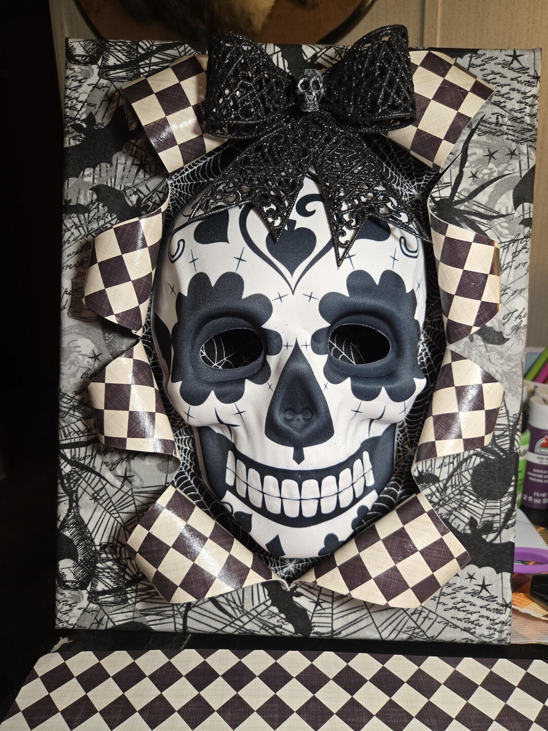 Sugar Skull Busted Canvas - Etsy