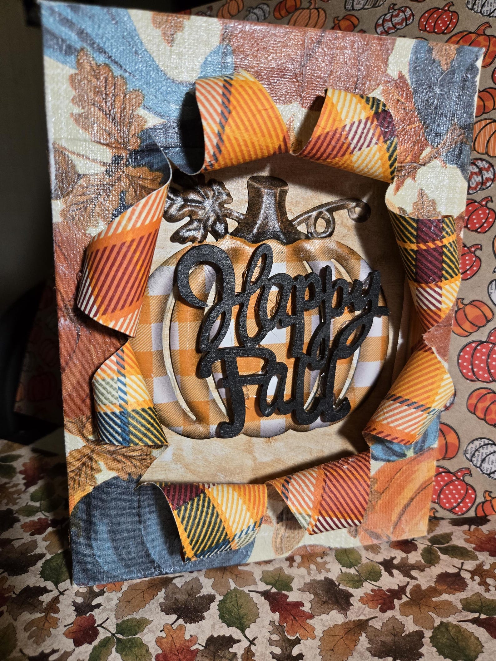 Happy Fall Pumpkin Busted Canvas - Etsy