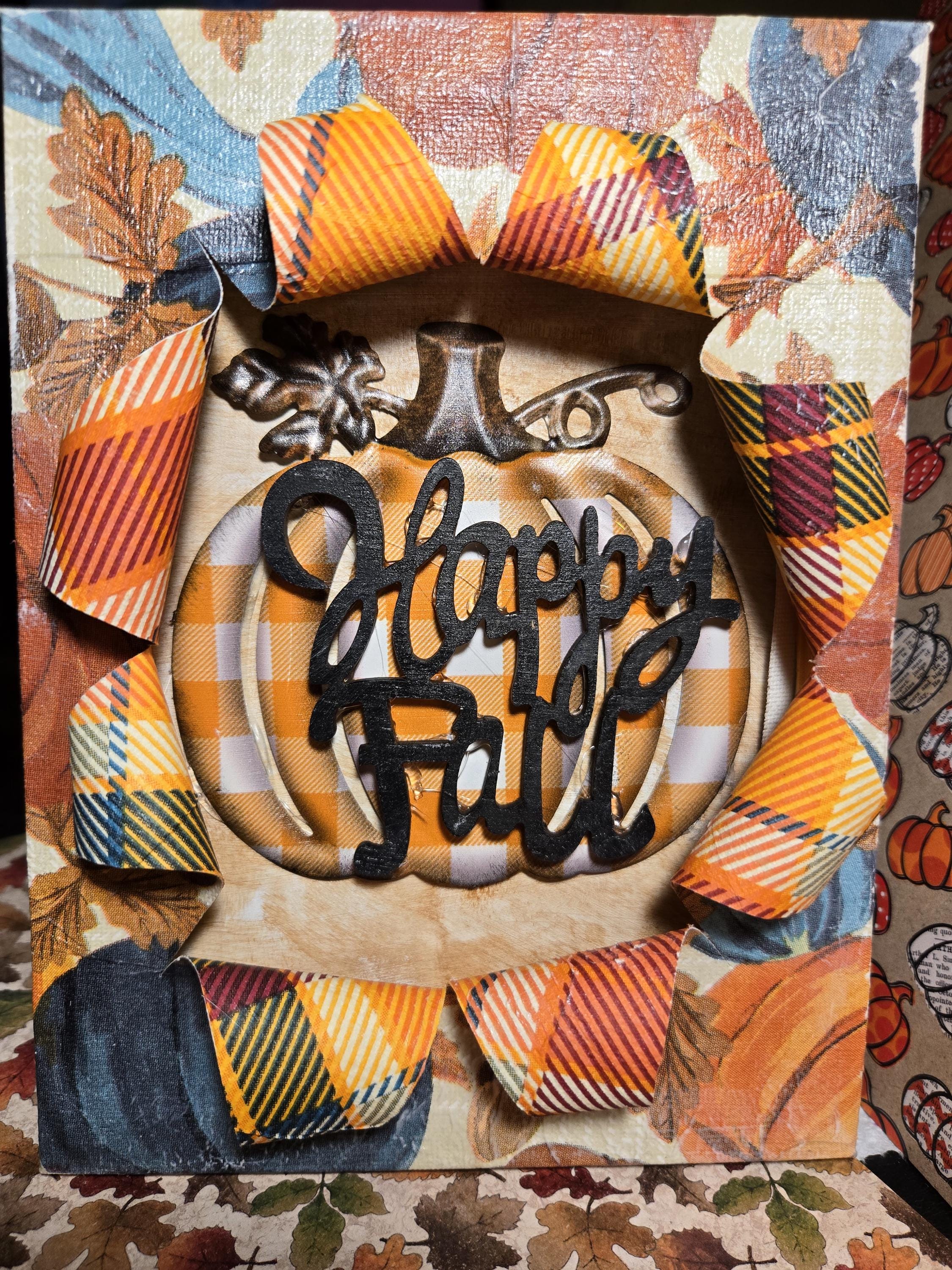 Happy Fall Pumpkin Busted Canvas - Etsy