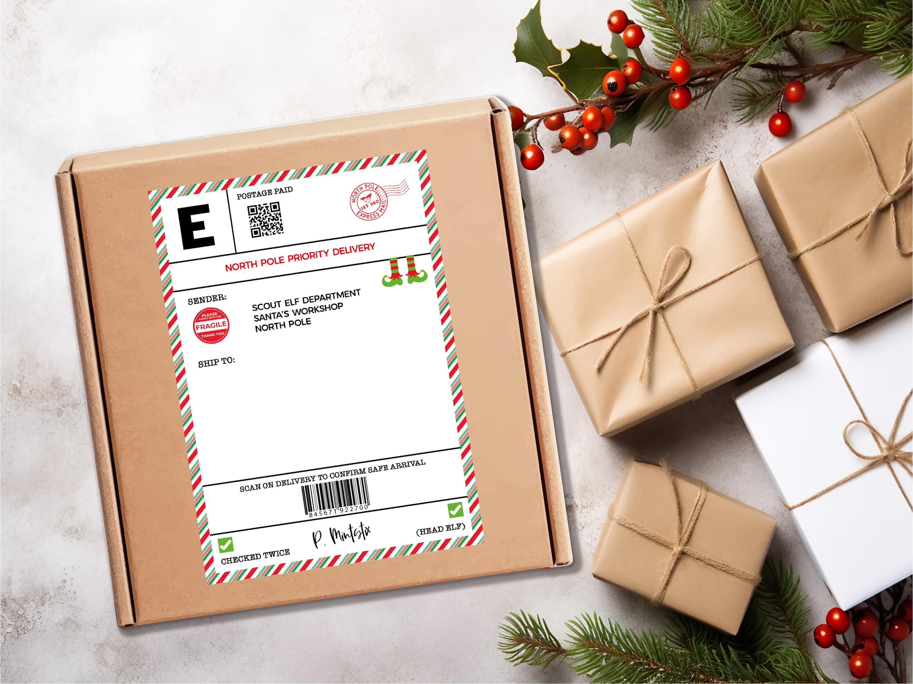 Editable Printable Elf A5 Postage Label - Etsy UK