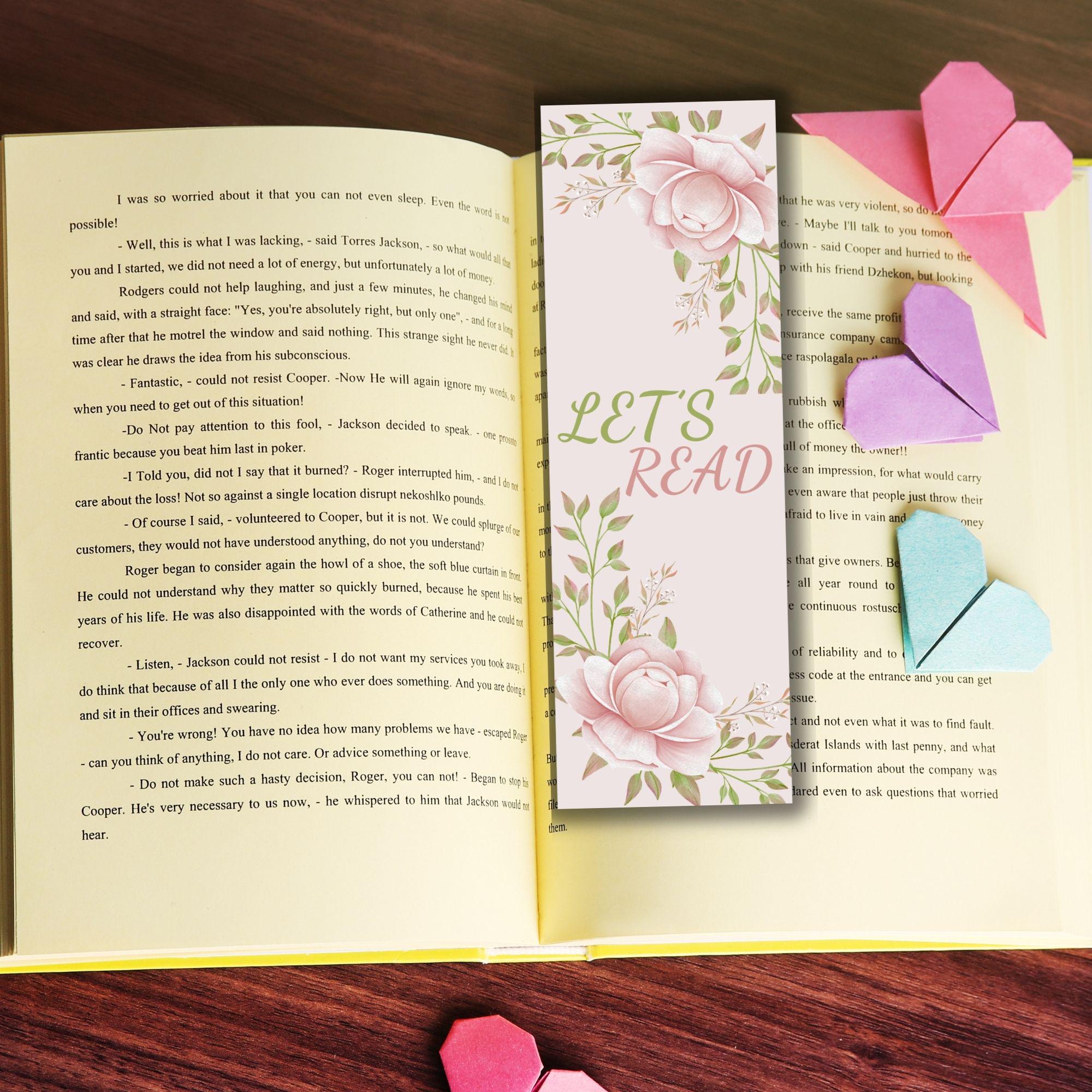 Printable Bookmarks for Book Lovers, Digital Flowers Bookmarks for ...