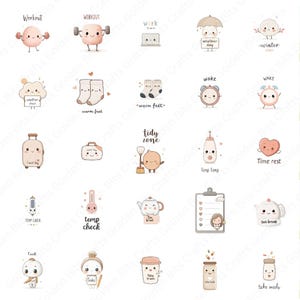 250 Kawaii Pastel Planner Icons | Cute Clipart PNG (digital Download ...