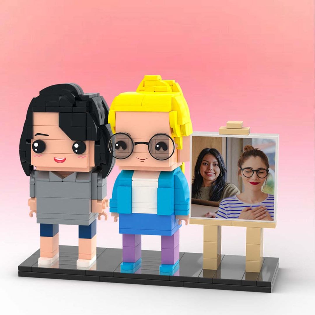 Customizable Full Body Photo Frame for Two: Unique Brick Figure Gifts ...