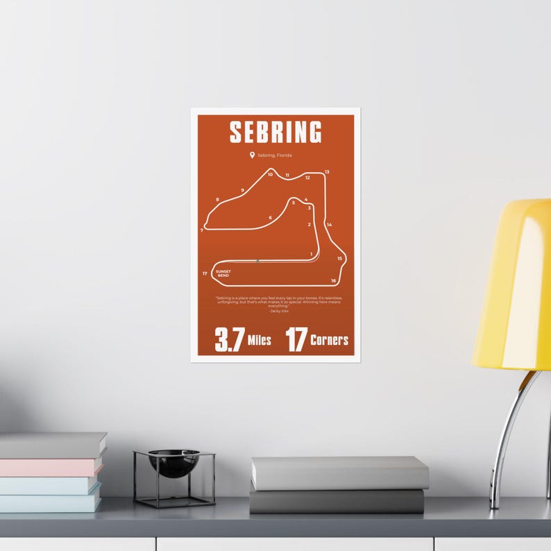 Sebring International Raceway Track Map Print Minimalist Design - Etsy