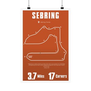 Sebring International Raceway Track Map Print Minimalist Design - Etsy