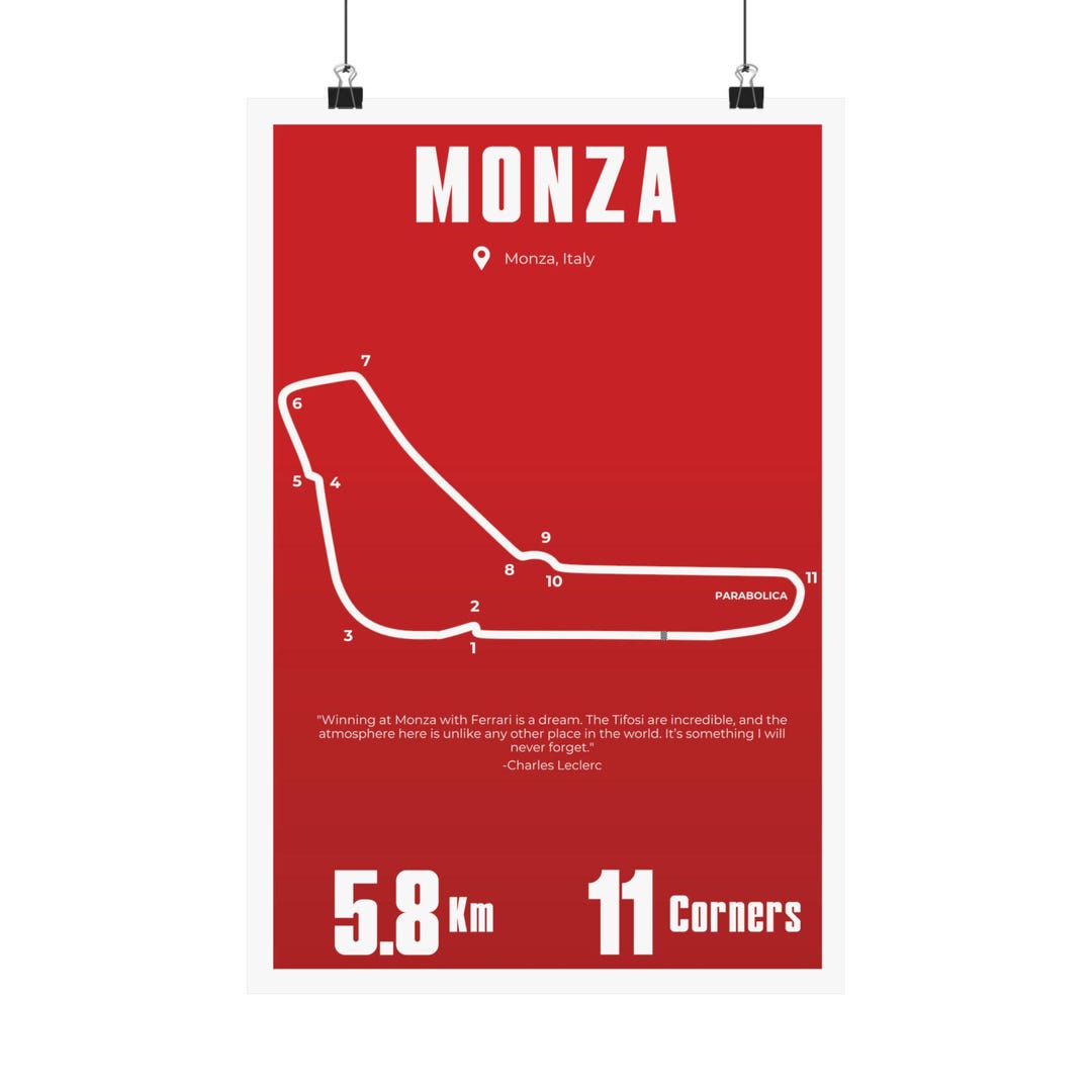 Monza Circuit Circuit Track Map Print Minimalist Design - Etsy