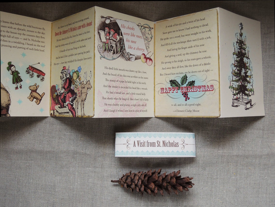 A Visit From St. Nicholas Historical Vintage Etching Style - Etsy