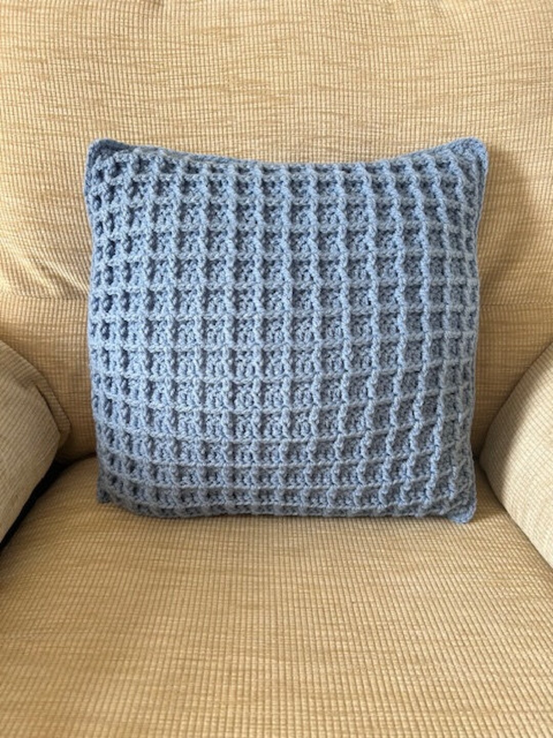Light Baby Blue Waffle Design Crochet Cushion/ Pillow - Etsy