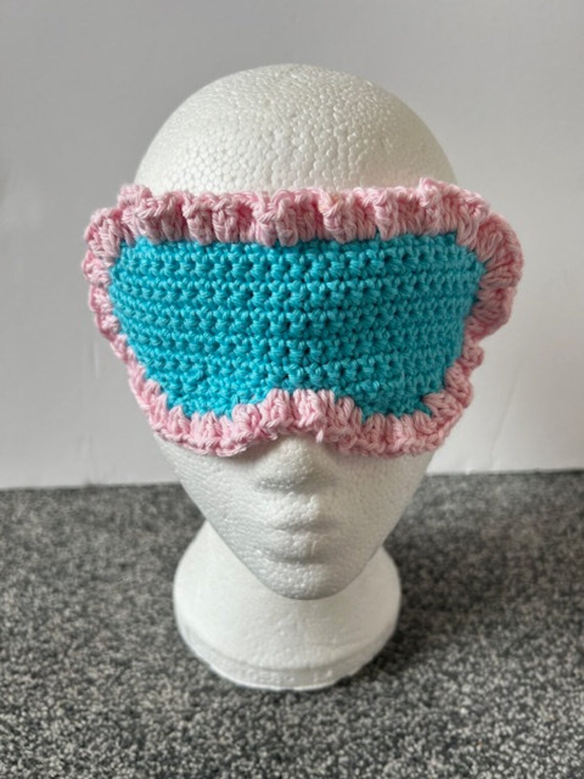 Pink and Green Handmade Crochet Sleep Mask / Eye Mask - Etsy