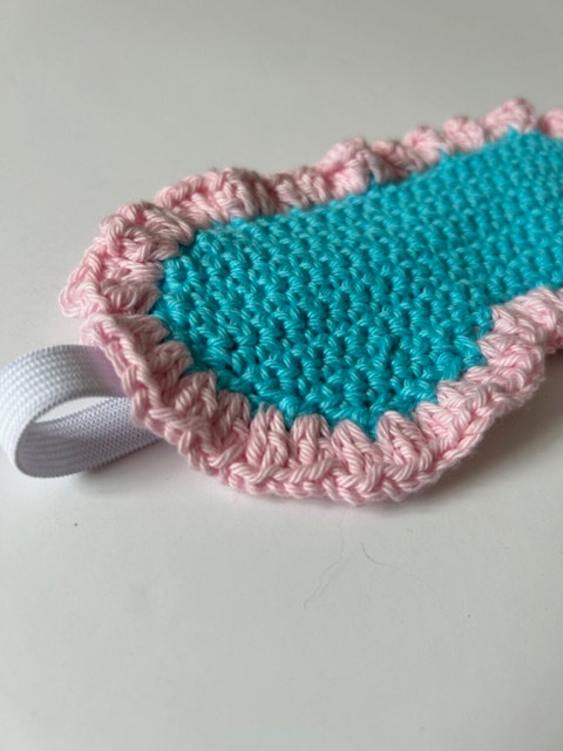 Pink and Green Handmade Crochet Sleep Mask / Eye Mask - Etsy
