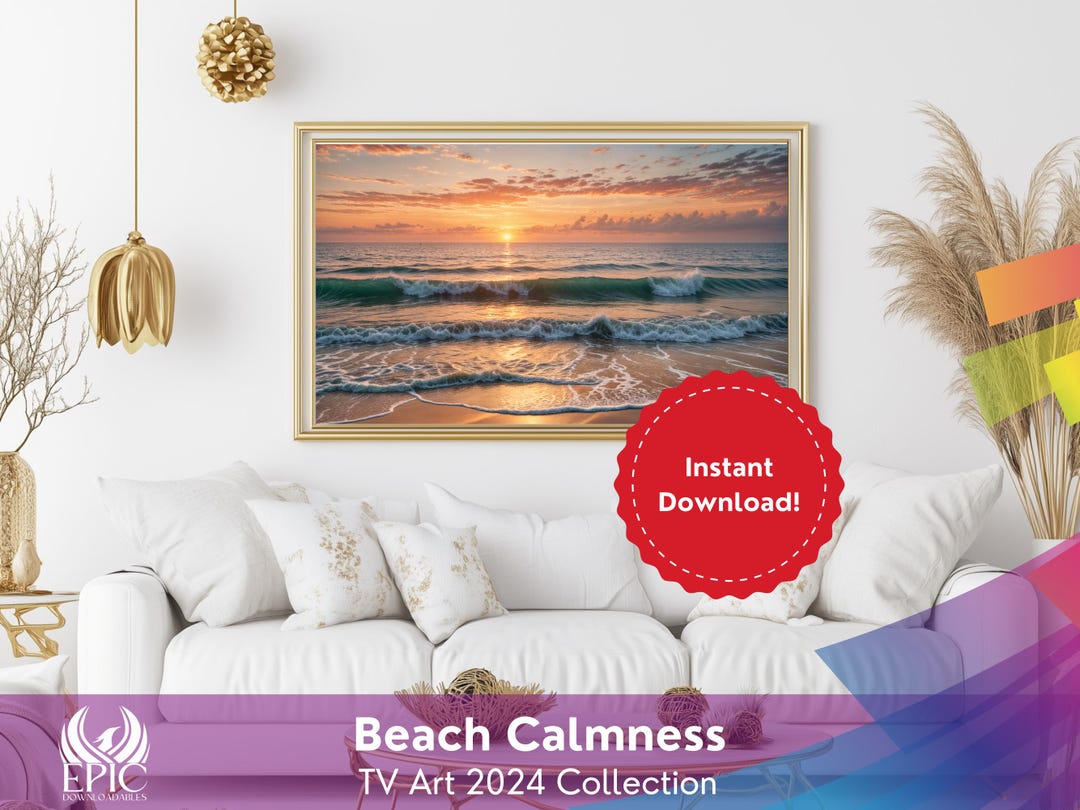 Serene Beach Screensaver: Instant Download TV Art for Home Decor ...