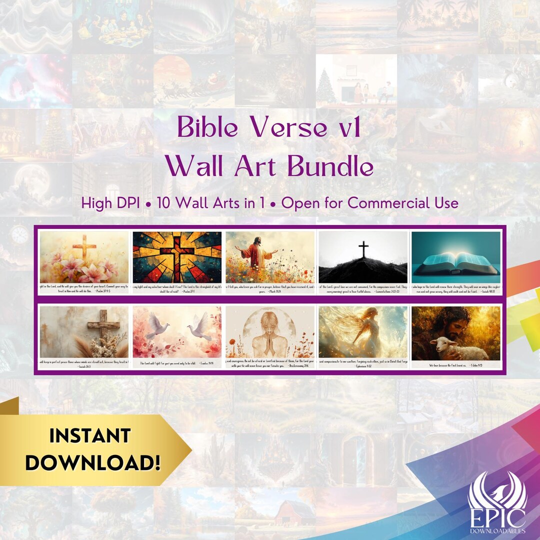Bible Verses Digital Screensaver Bundle: High-dpi Printable Wall Art ...