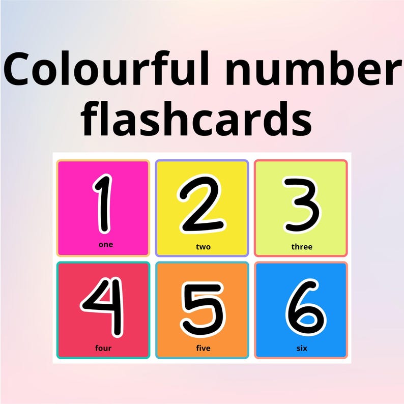 Number Flashcards, Educational Flashcards, Printable Cards, Digital ...