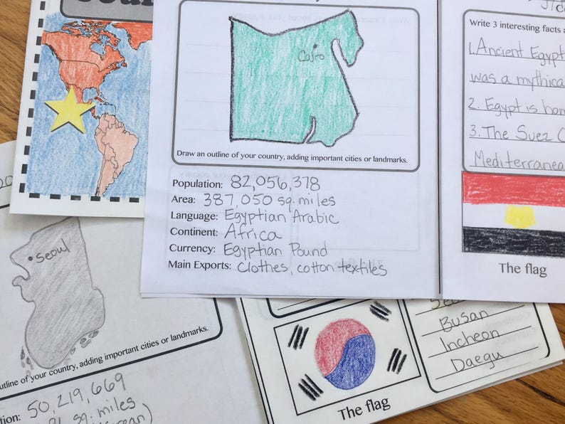 Country Research Journal Printable Grades 3 Thru 5 Homeschooling ...