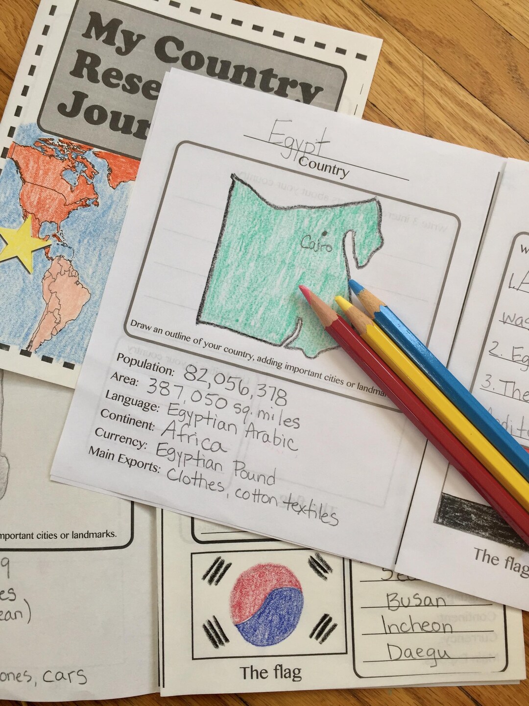 Country Research Journal Printable Grades 3 Thru 5 Homeschooling ...