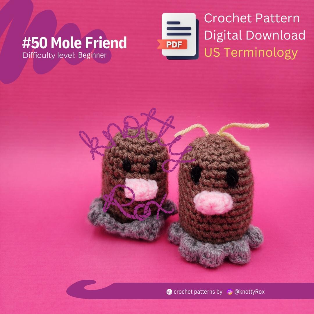 Mole Friend, Crochet Amigurumi Pattern - Etsy