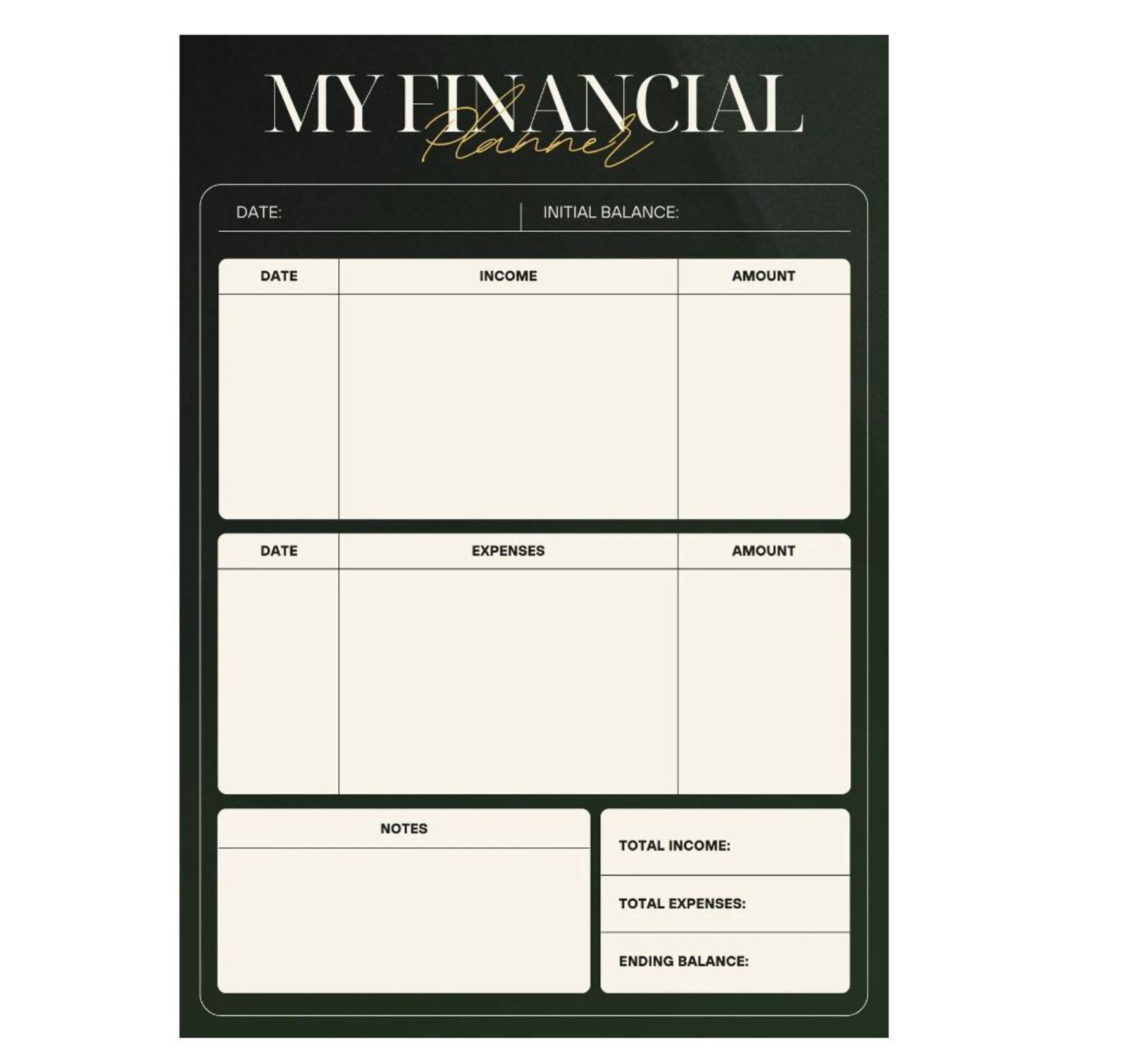 Printable Finance Planner PDF Budgeting, Expense & Savings Tracker ...