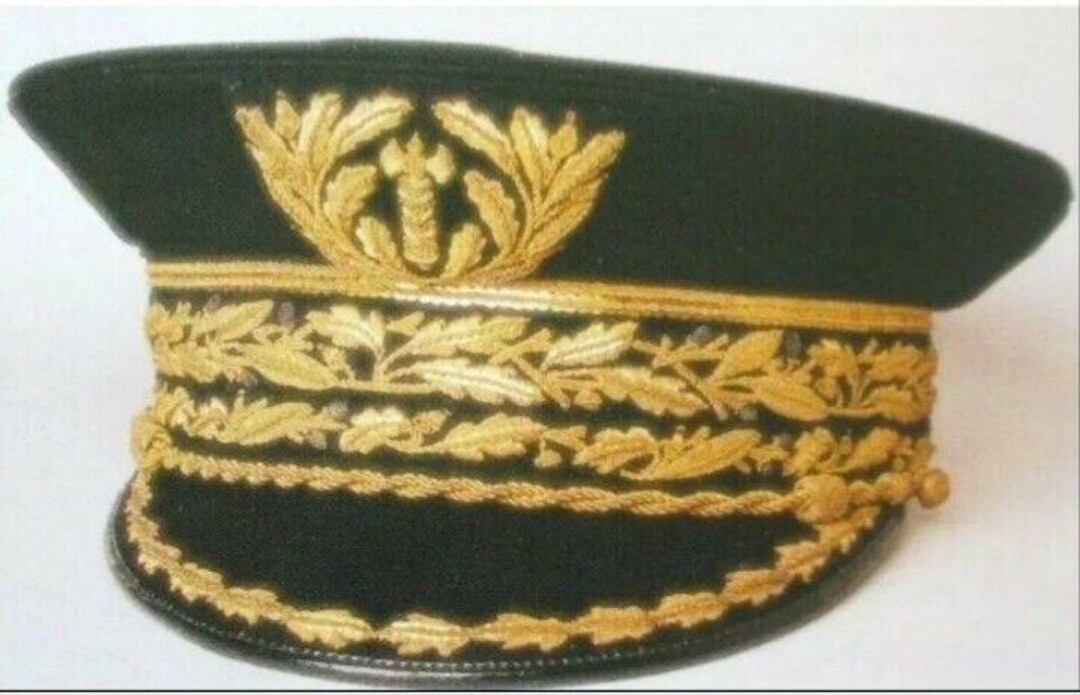 French Police Visor Cap - Bullion Hand Embroidered - Etsy