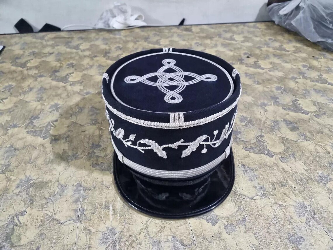 Hat Cap Kepi - French Police Dress Kepi, of Black Wool With Silver ...