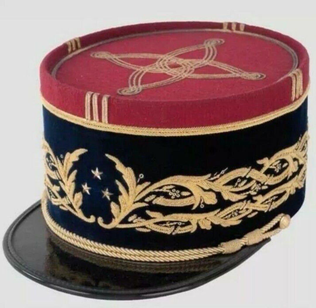French Kepi Cap Hat - REPLICA Extremely Rare Named French General Kepi ...