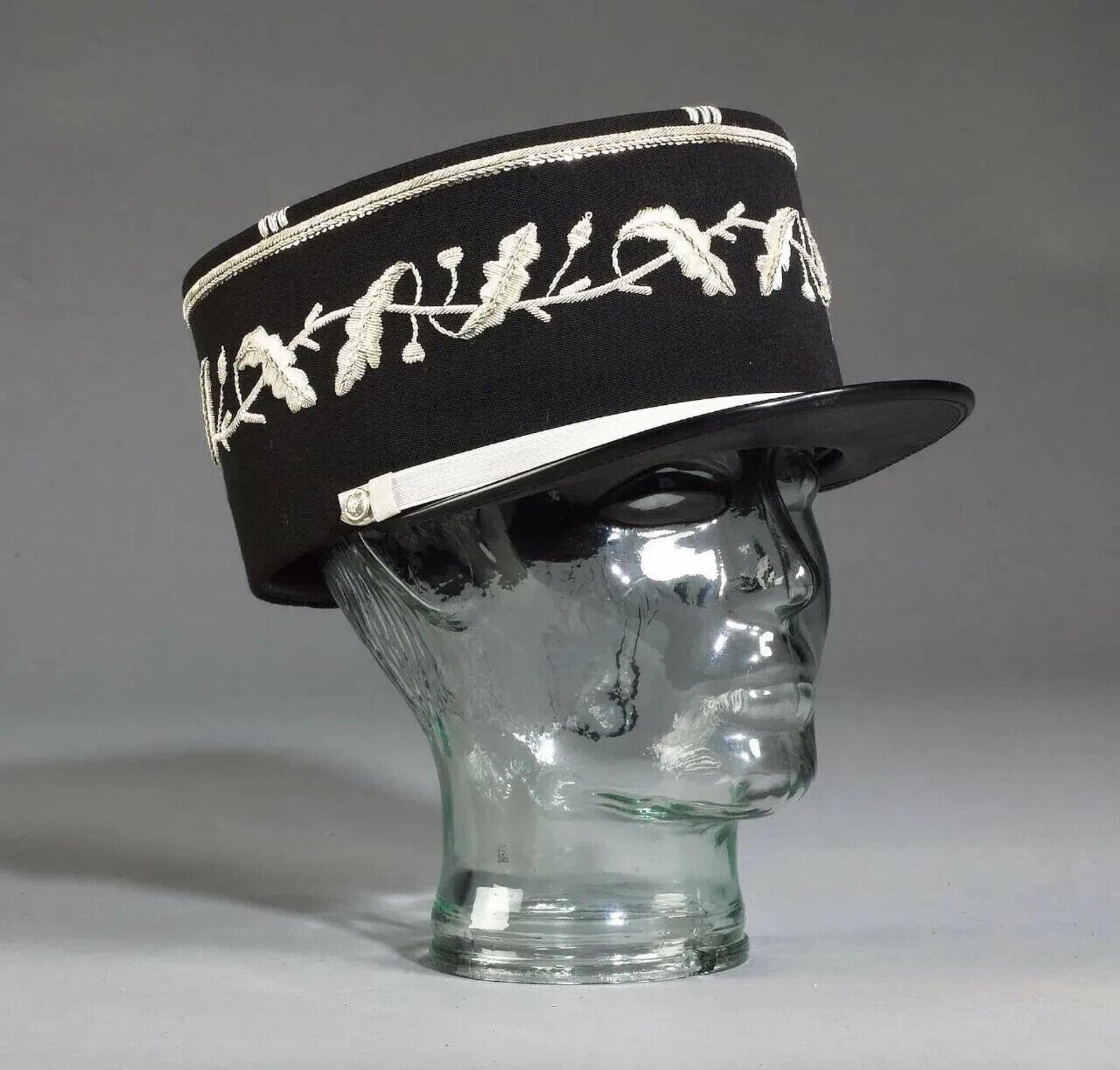 Hat Cap Kepi - French Police Dress Kepi, of Black Wool With Silver ...