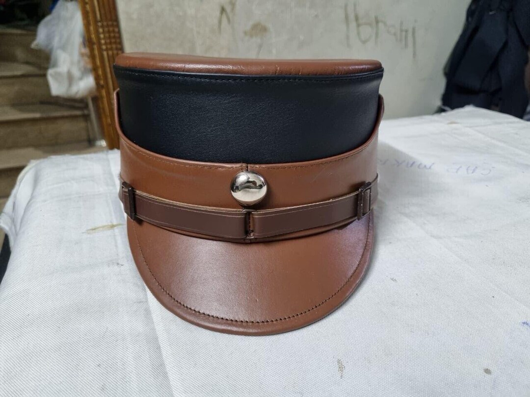 Leather Kepi - Brown Leather Kepi Available in All Colors Bands - Etsy