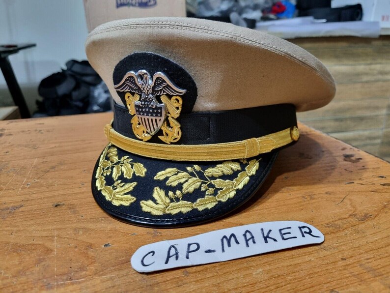 USA Navy Cap - US NAVY Commander Admiral Rank Khaki Hat Cap in All ...