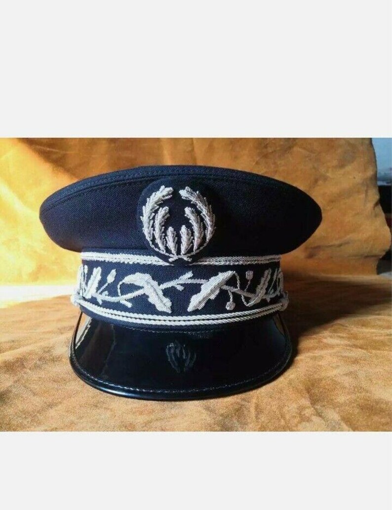 French Police Cap Hat Kepi - Bullion Hand Embroidered - Etsy