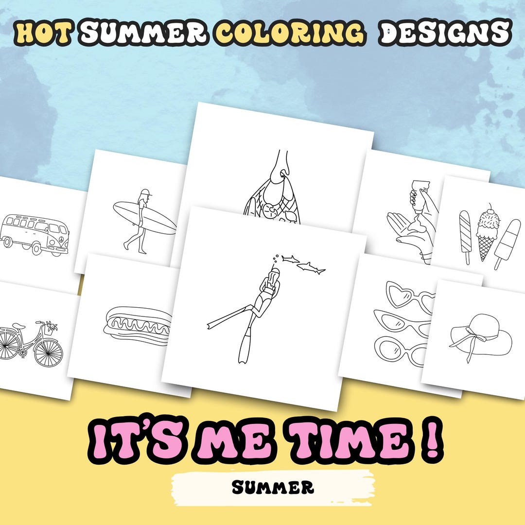 10 Printable Coloring Pages for a Sizzling Girly Summer: Bold,cute and ...