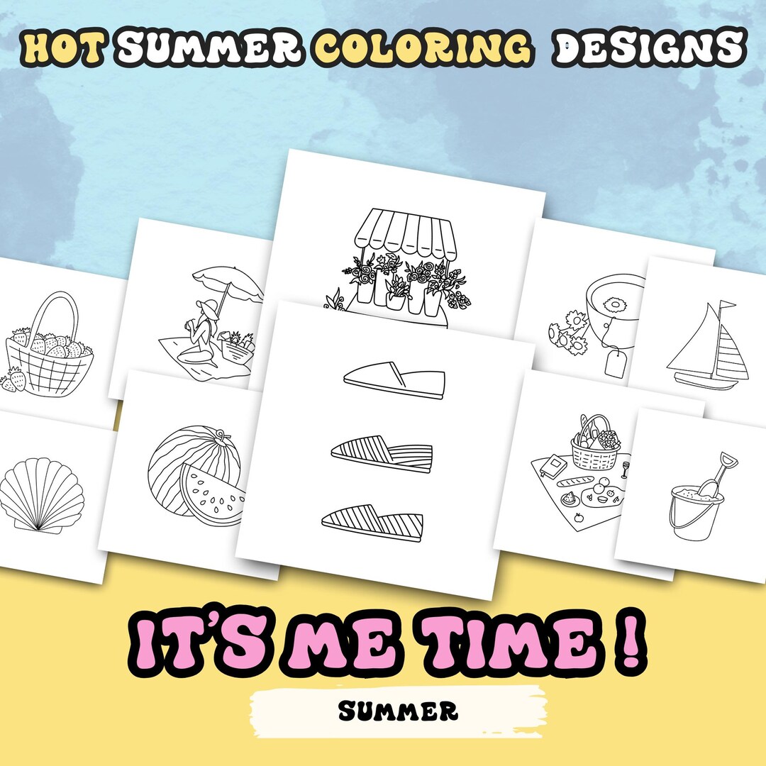 10 Printable Coloring Designs of Hot Girly Summer.bold, Cute, Easy and ...